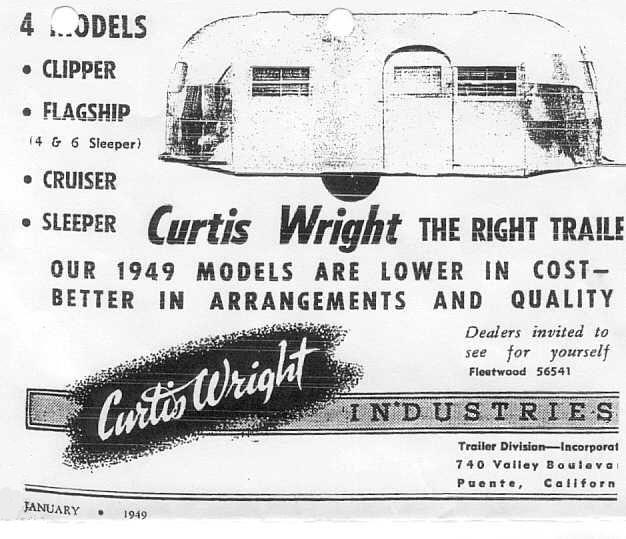 Curtis Wright Clipper rare Vintage Trailer ... Aircraft Caravan ... by Airstream Founder Wally ...